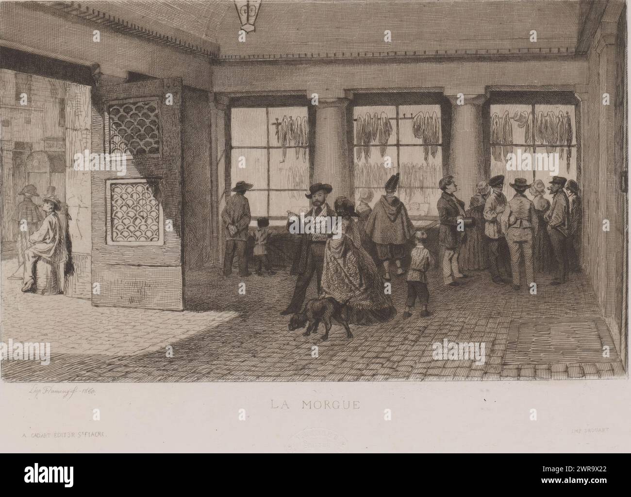 Interior of a butcher's shop, La Morgue (title on object), print maker ...