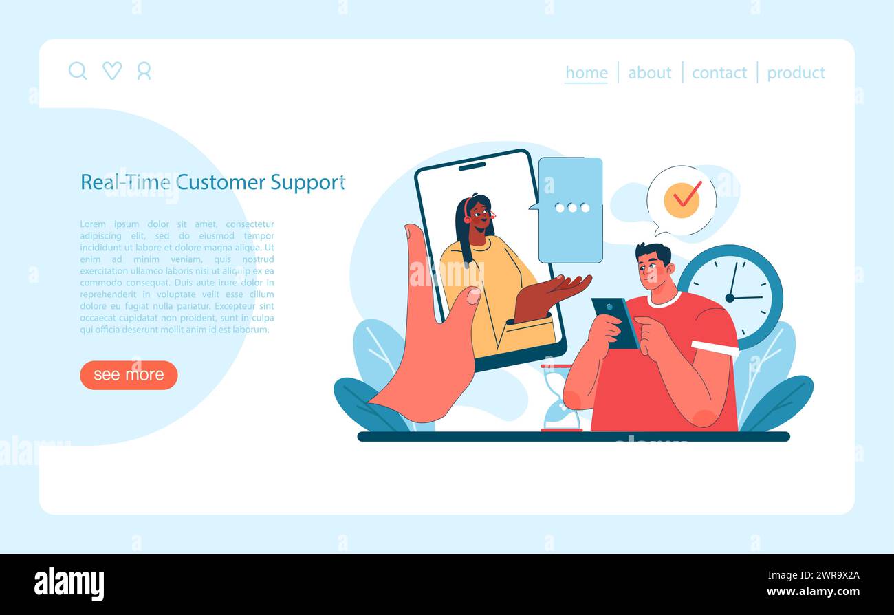 Marketing 5.0 concept. Efficient real-time customer support with a ...