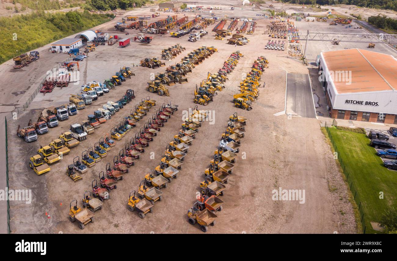 15/07/21 Construction equipment and heavy plant on display outside ...