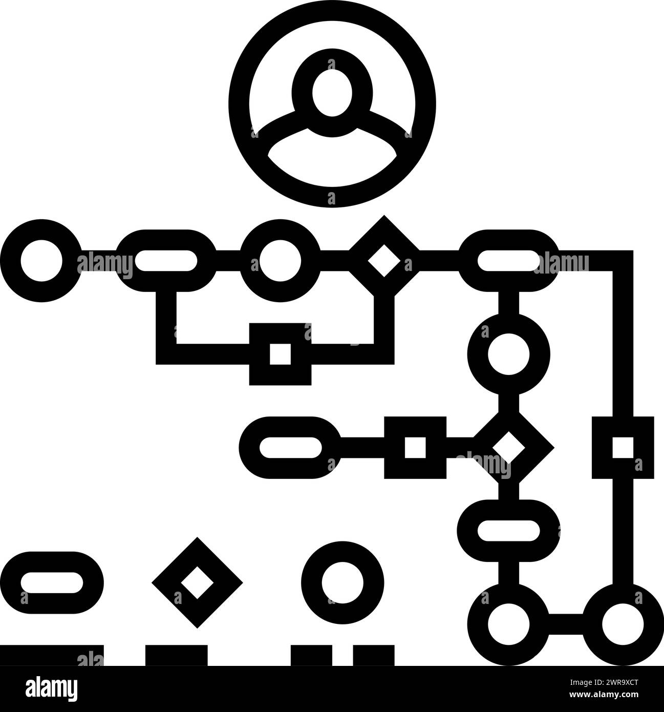 user flow ux ui design line icon vector illustration Stock Vector Image & Art - Alamy