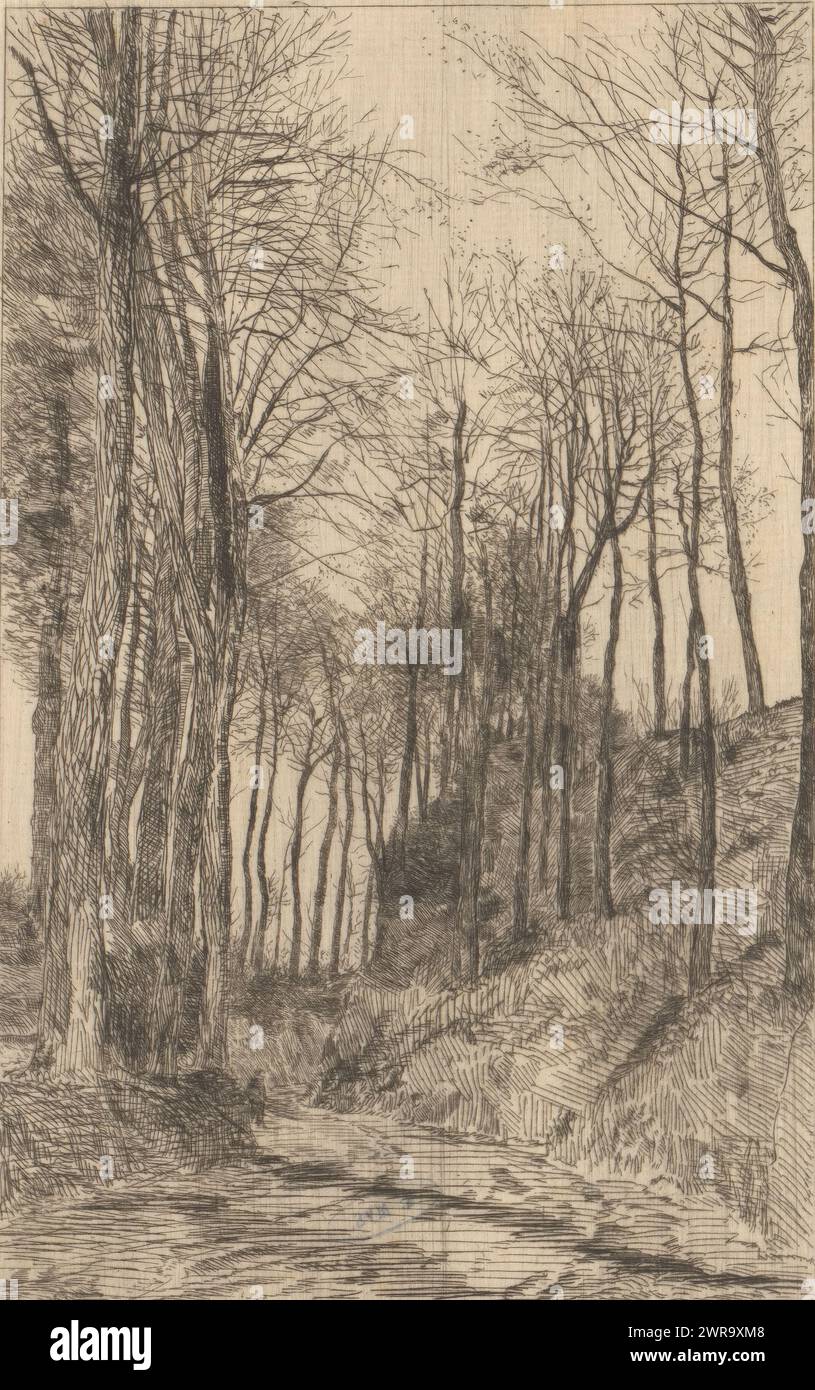 Country road along hills with trees, print maker: Karel Theodoor ...