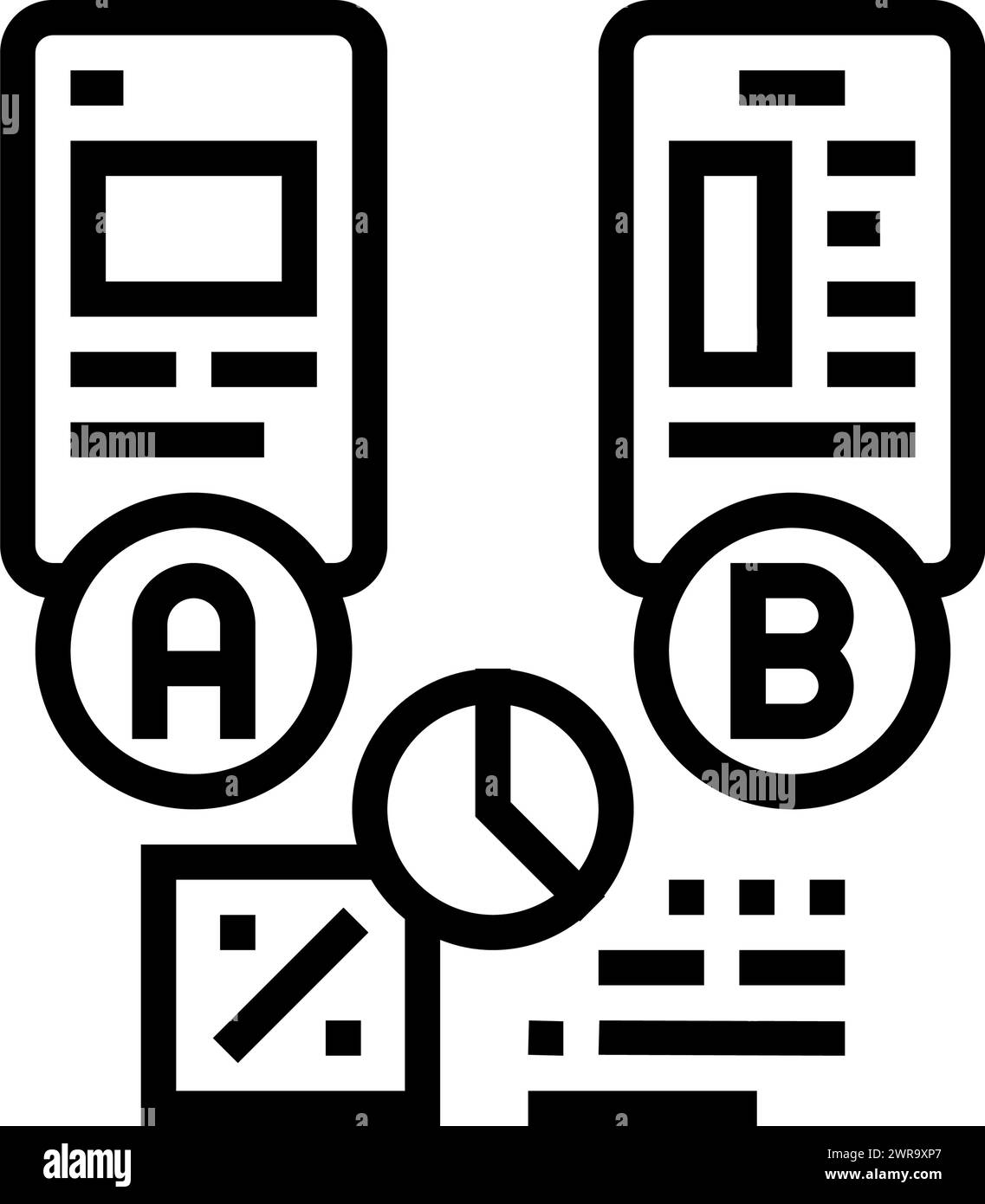 Ab Testing Ux Ui Design Line Icon Vector Illustration Stock Vector Image And Art Alamy