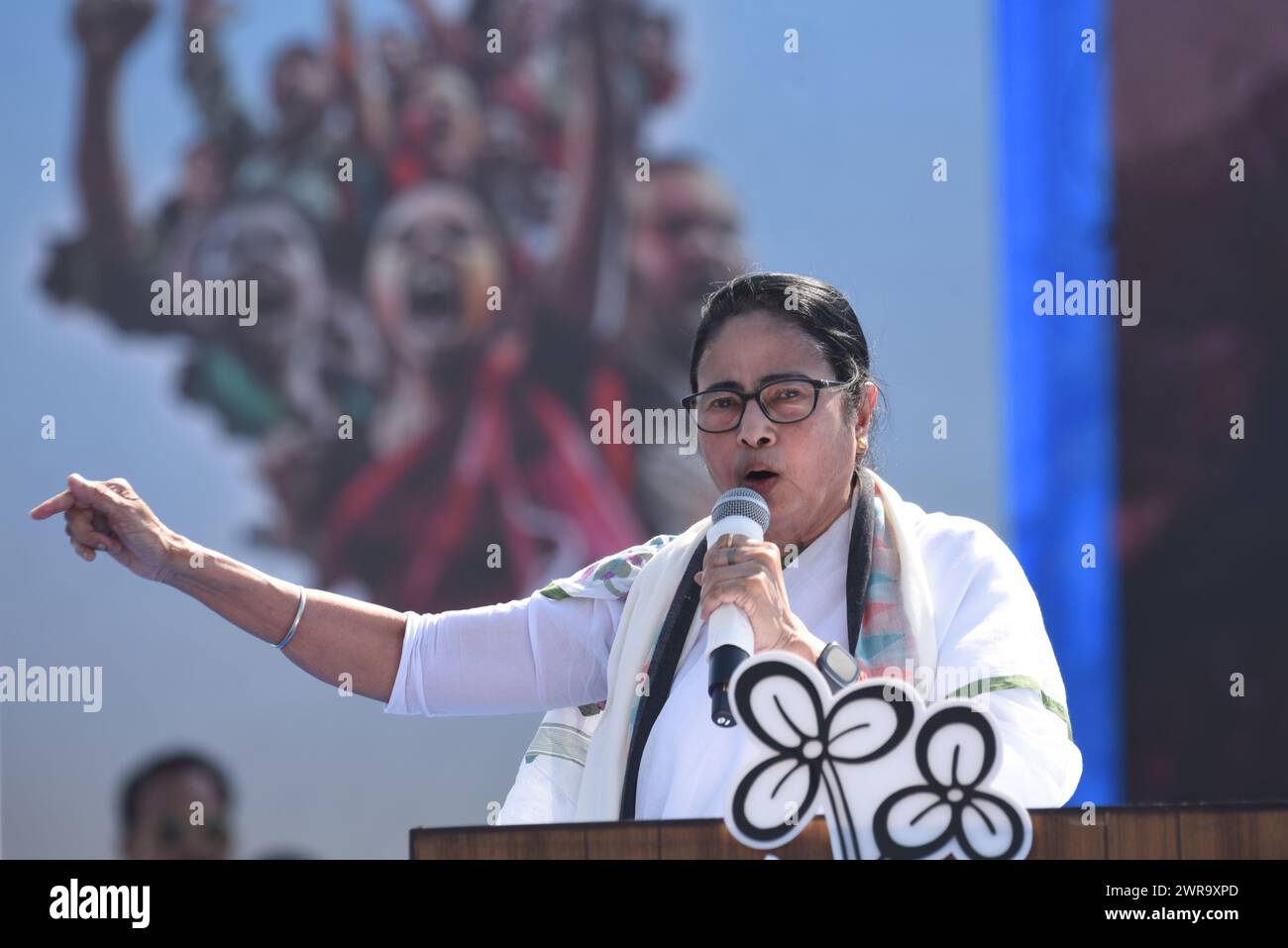 March 10, 2024, Kolkata City, India, Mamata Banerjee, Chief Minister of India's West Bengal ...