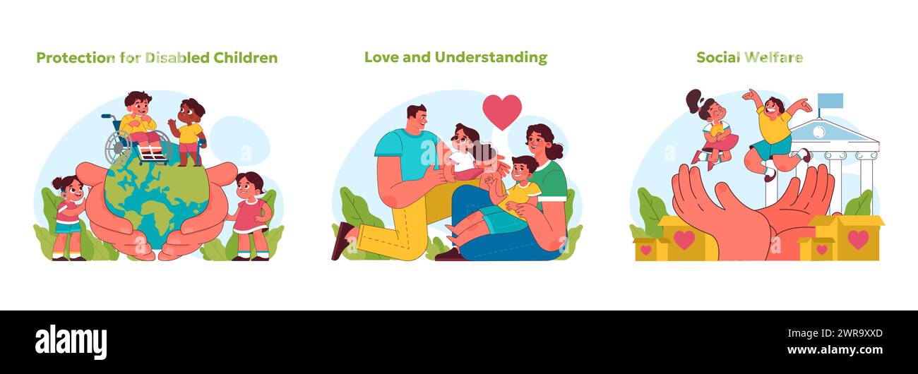 Child rights set. Ensuring safety and understanding for all children ...