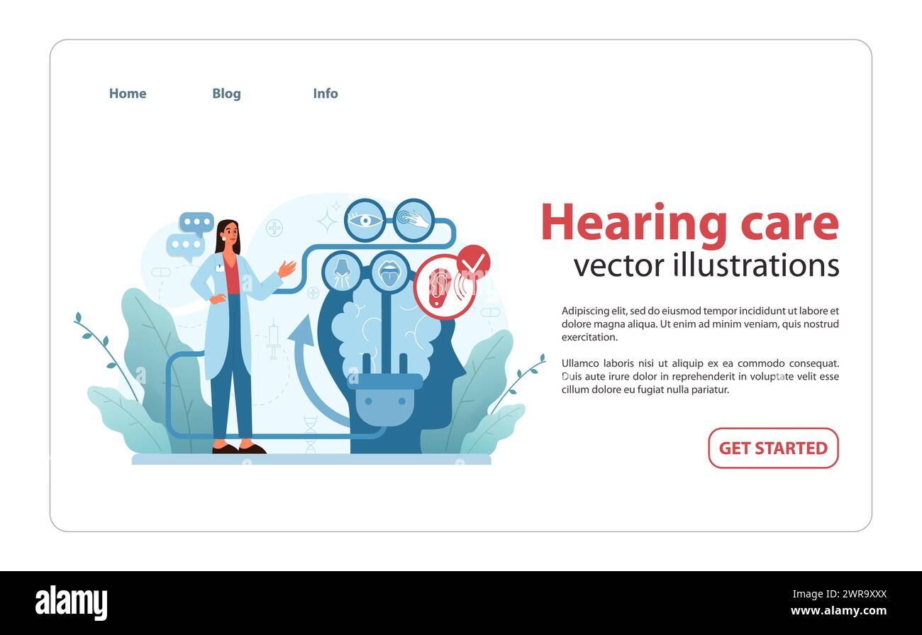 Hearing Care Overview. A comprehensive vector illustration of an ...