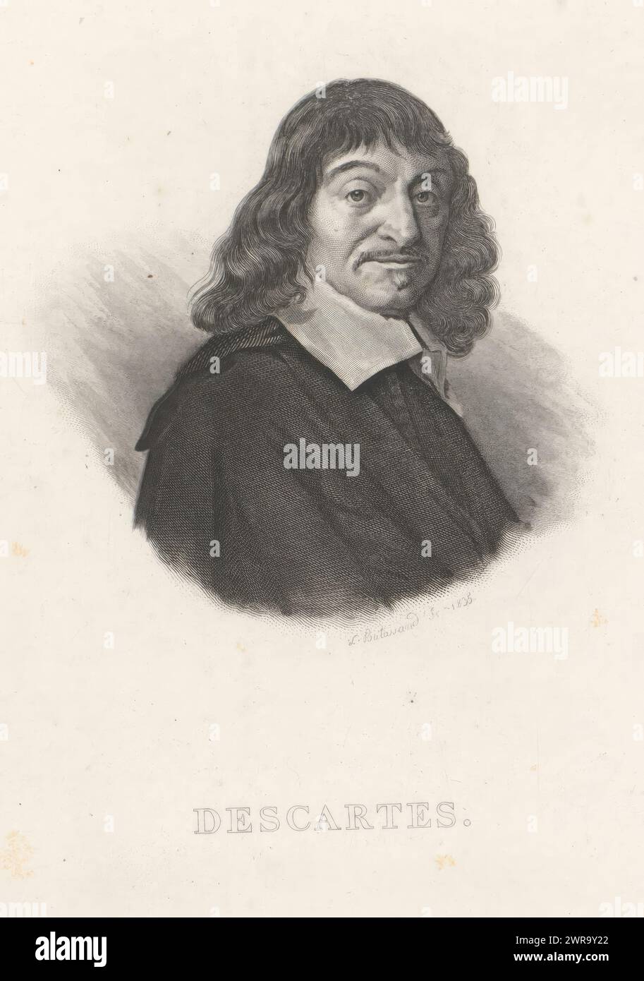 Portrait of René Descartes, print maker: Louis Félix Butavand, 1835 ...