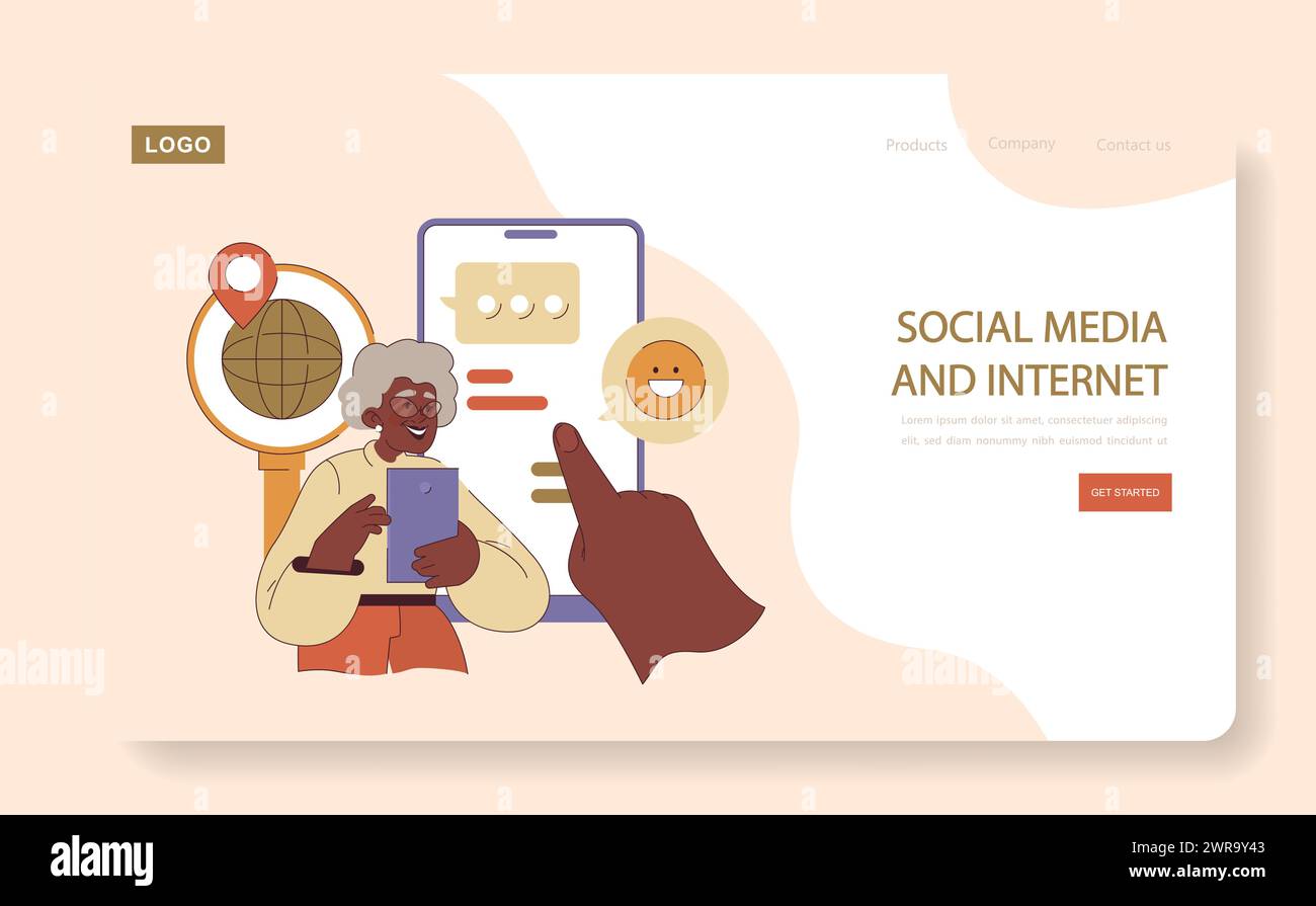 Social Media and Internet concept. Senior woman embracing digital life ...