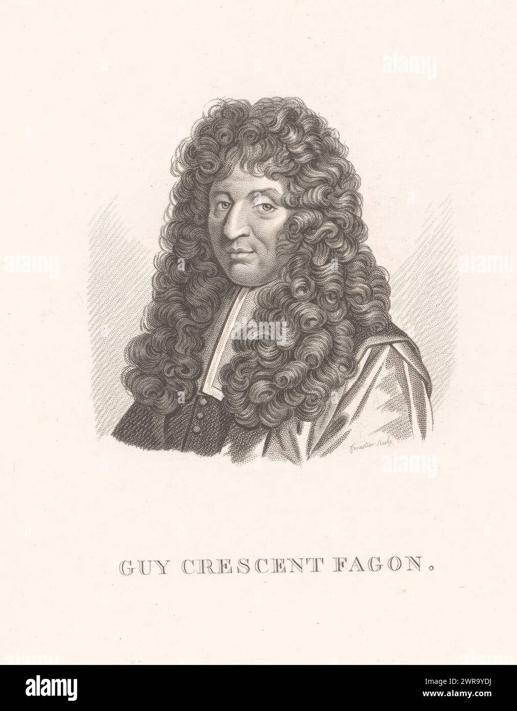 Portrait of Guy-Crescent Fagon, print maker: Charles Aimé Forestier ...
