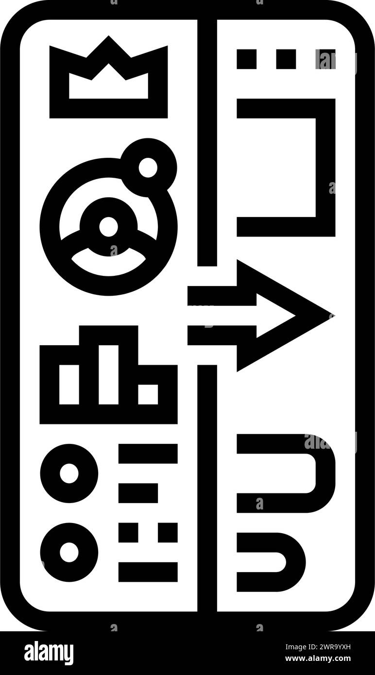 gamification ux ui design line icon vector illustration Stock Vector ...