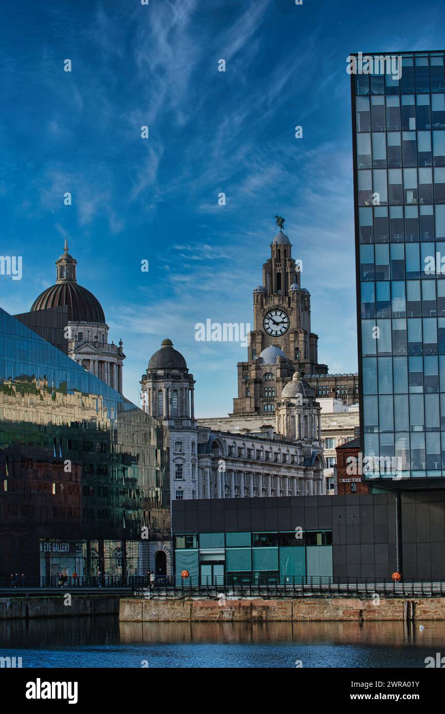 Contrast of old and new architecture with historic buildings and modern ...