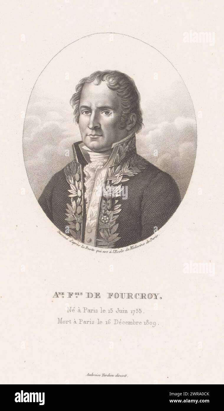 Portrait of Antoine François de Fourcroy, print maker: Ambroise Tardieu ...