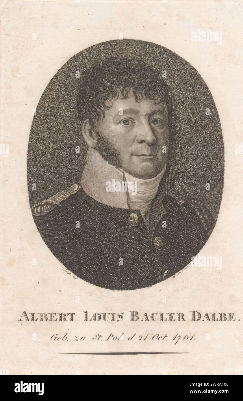 Portrait of Louis Albert Guislain Bacler d'Albe, print maker: Konrad ...