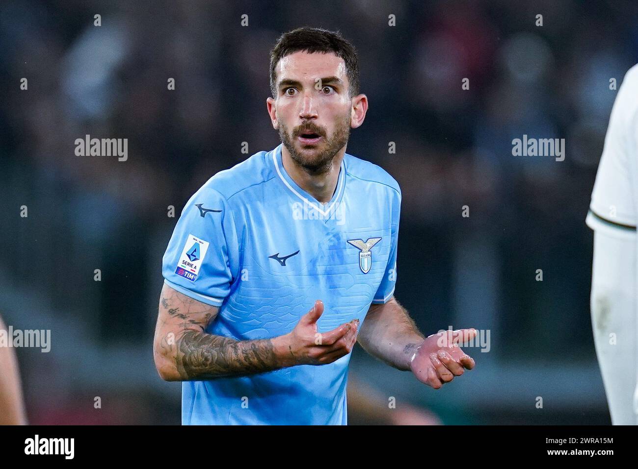 Rome, Italy. 11th Mar, 2024. Danilo Cataldi of SS Lazio reacts during ...