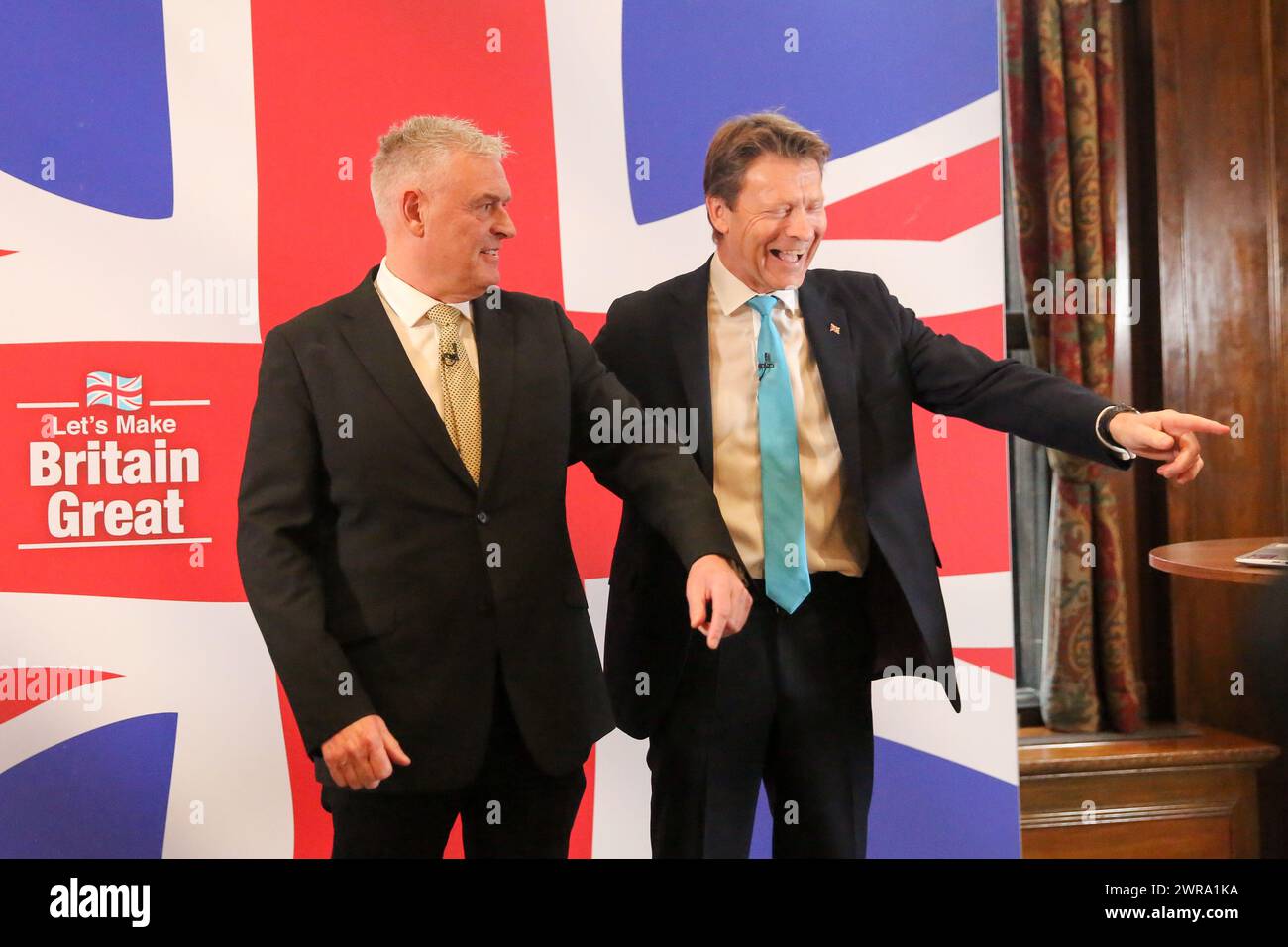 London, UK. 11th Mar, 2024. Richard Tice, leader of Reform UK announces that former Conservative ...