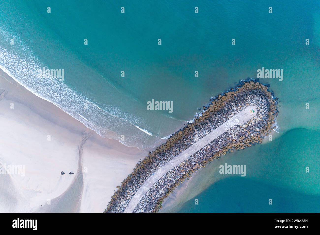 Aerial view concrete sea wall hi-res stock photography and images - Alamy
