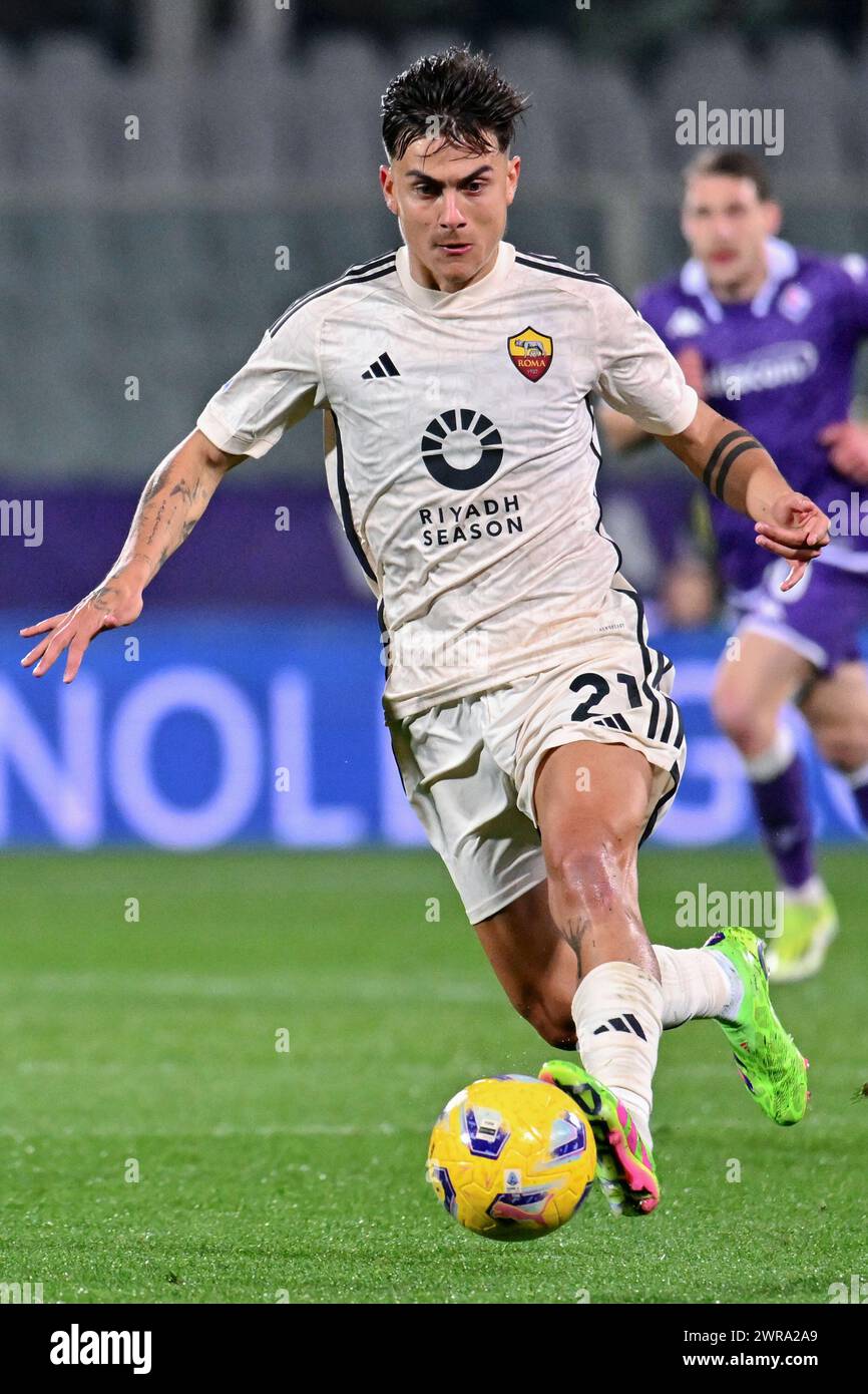 Florence, Italy. 10th Mar, 2024. AS Roma's forward Paulo Dybala during ...
