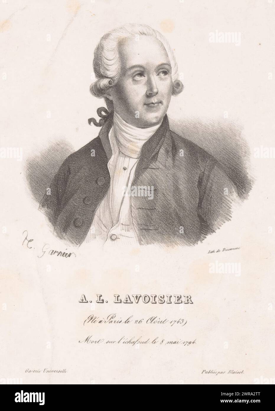 Portrait of Antoine Lavoisier, A.L. Lavoisier (title on object ...