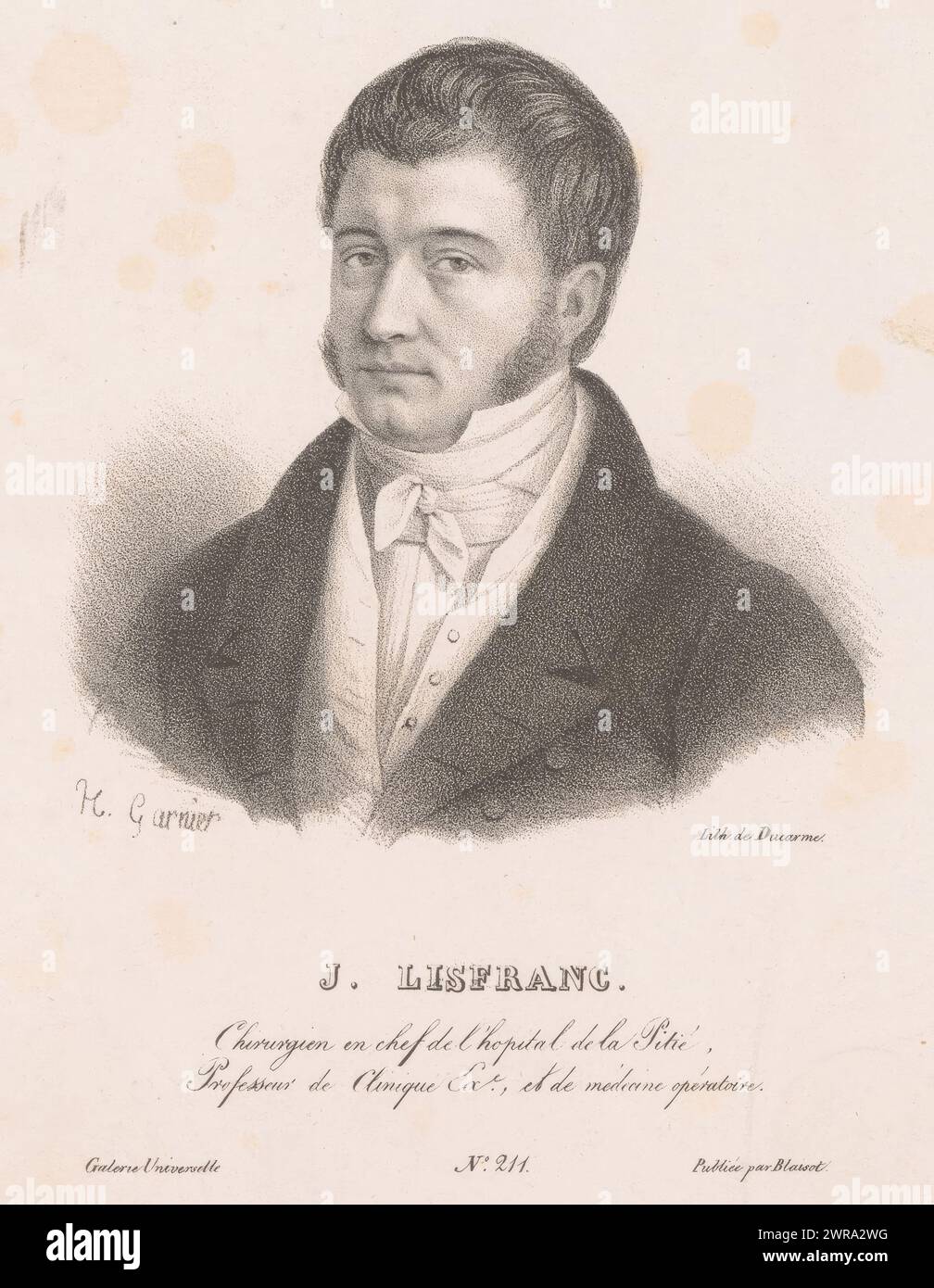 Portrait of Jacques Lisfranc, J. Lisfranc (title on object), Portrait ...