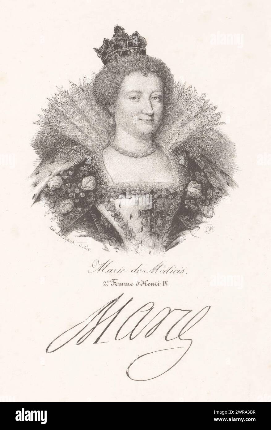 Portrait of Maria de' Medici, Marie de Médicis, 2nd. femme d'Henri IV ...