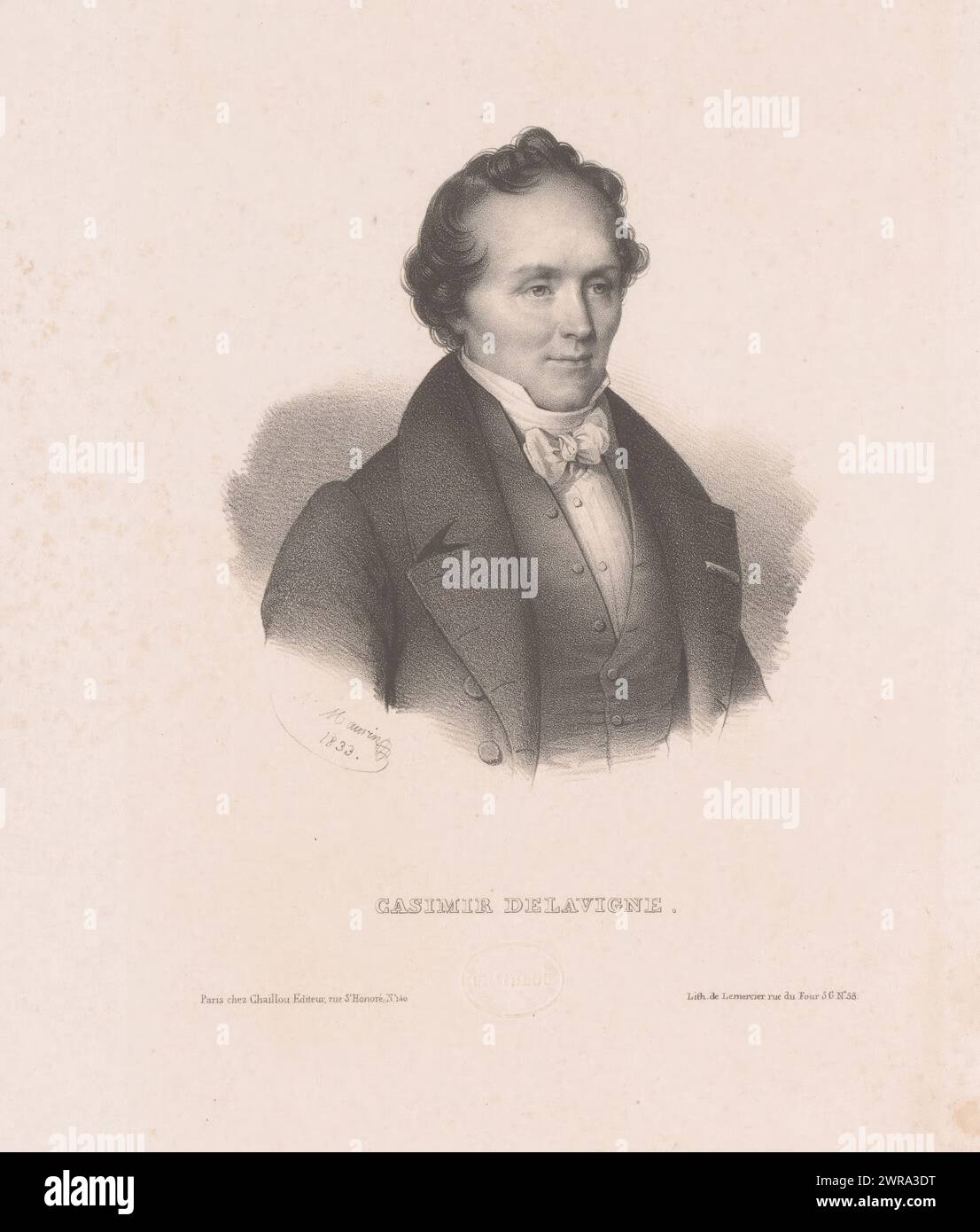 Portrait of Casimir Delavigne, Casimir Delavigne (title on object ...