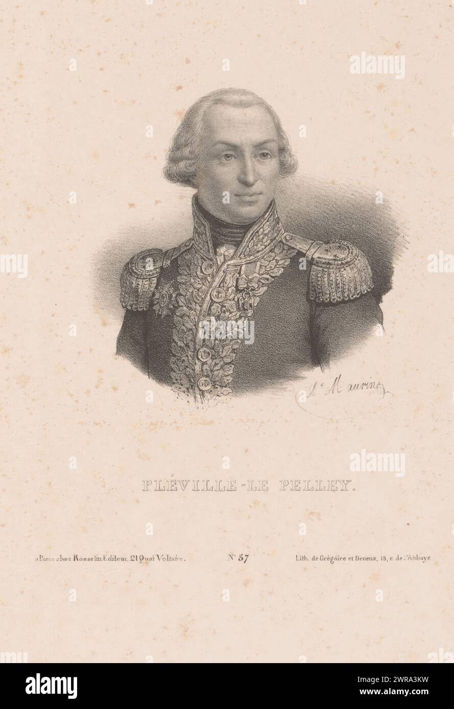 Portrait of Georges René le Peley de Pléville, Pléville-Le Pelley (title on object), Numbered ...