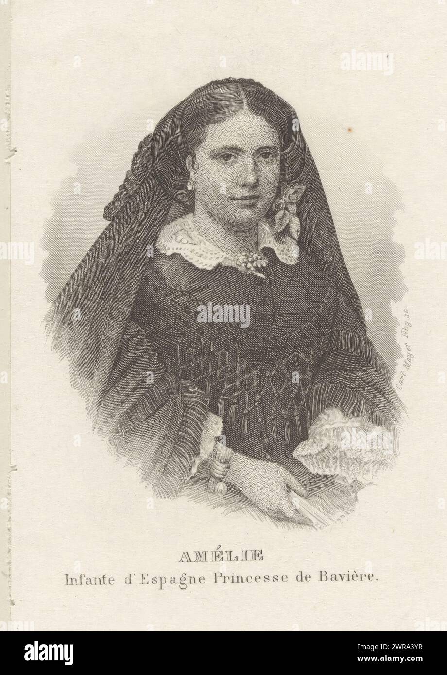 Portrait of Amelia of Bourbon, print maker: Carl Mayer, Neurenberg ...