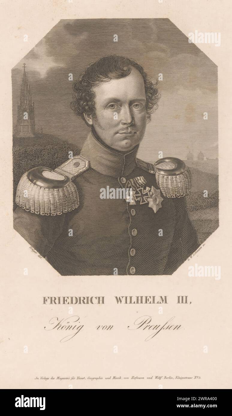 Portrait of Friedrich Wilhelm III of Prussia, print maker: G.W. Lehmann ...