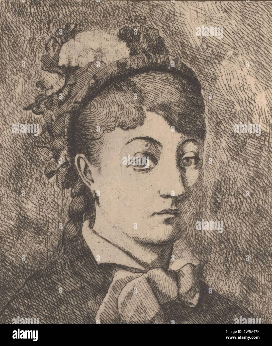Portrait of an unknown young woman, print maker: G. Laguesse, 1850 ...