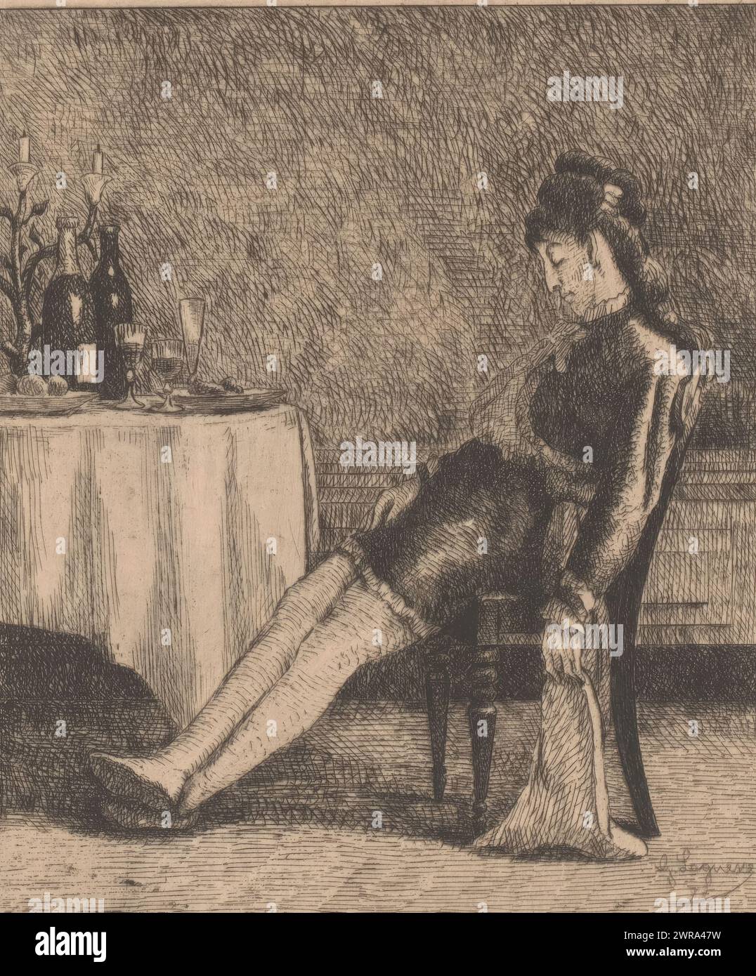 Woman slumped table hi-res stock photography and images - Alamy