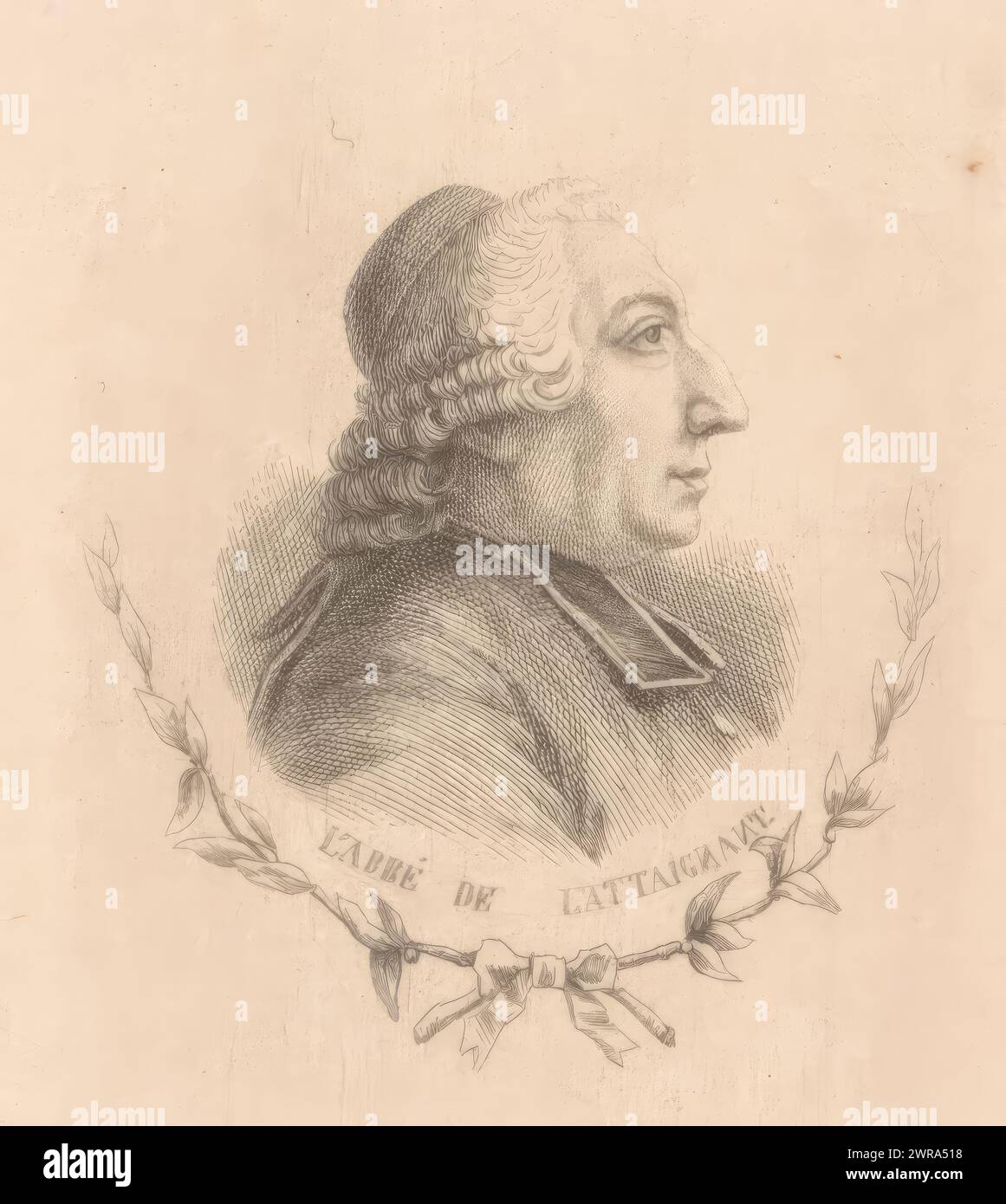 Portrait of Gabriel-Charles de Lattaignant, L'abbé de l'Attaignant ...