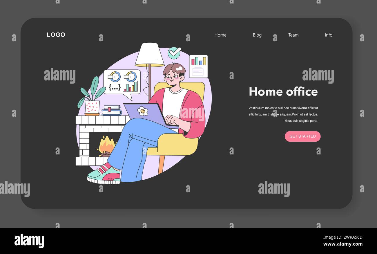 Cozy work environment Stock Vector Images - Alamy