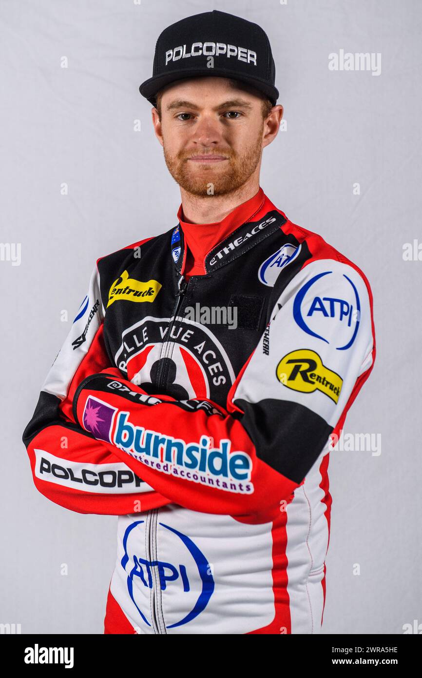 Belle Vue Aces' rider Brady Kurtz during the Belle Vue Aces Media Day ...
