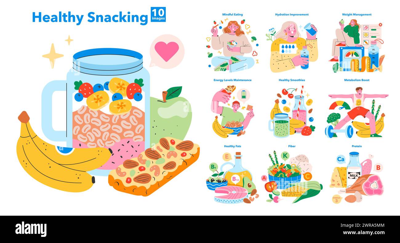 Nourishing snacks Stock Vector Images - Alamy