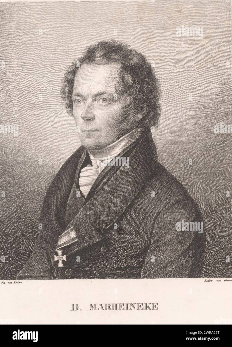 Portrait of Philipp Conrad Marheineke, print maker: Ludwig Emil Grimm ...