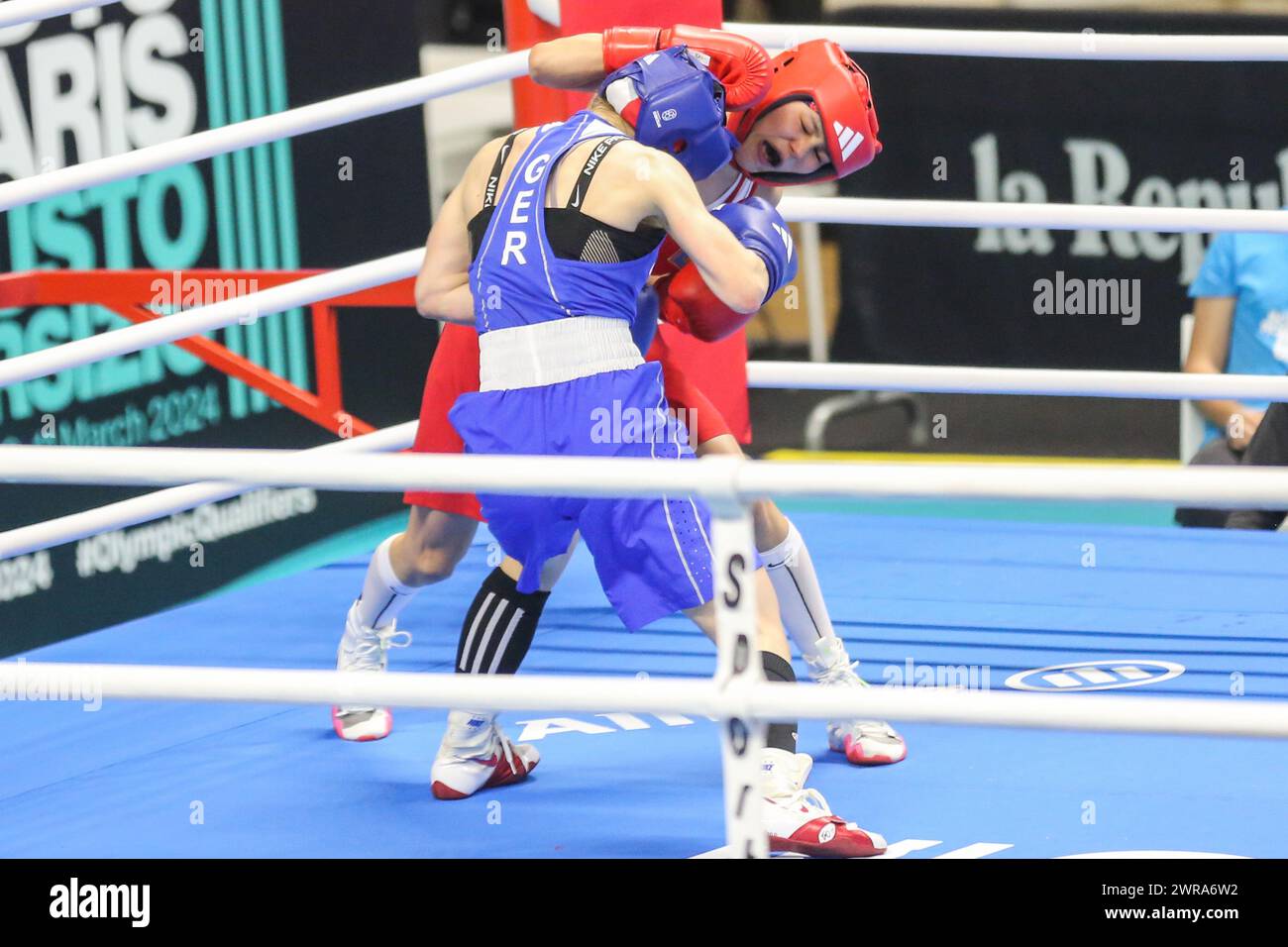 Busto Arsizio, Italy. 11th Mar, 2024. Balkibekova Alua and Kloetzer ...