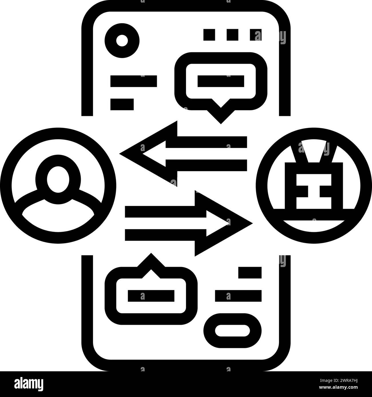 human computer interaction hci line icon vector illustration Stock ...