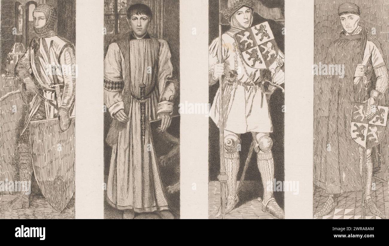 Four historical figures from Flemish history, from left to right ...