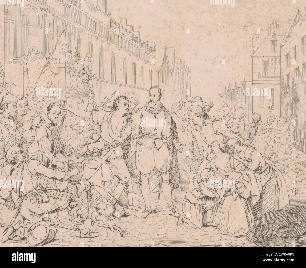 Self-sacrifice of mayor Pieter Adriaansz. van der Werff, print maker ...