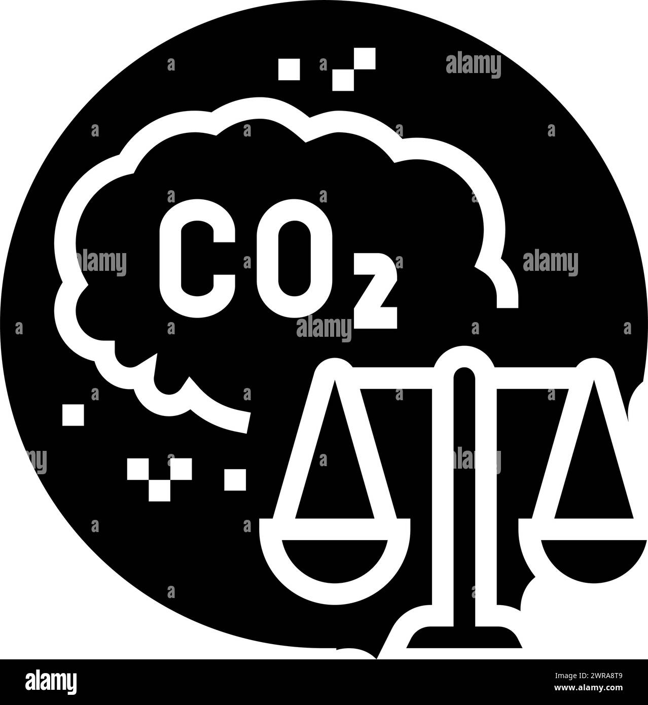 carbon emission limits energy policy glyph icon vector illustration ...