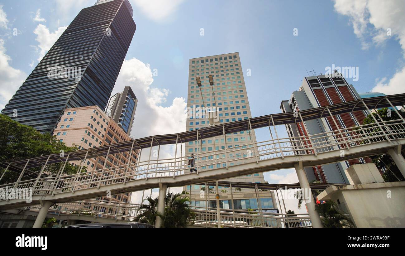 Road bridges pedestrian crossings Jakarta Stock Photo - Alamy