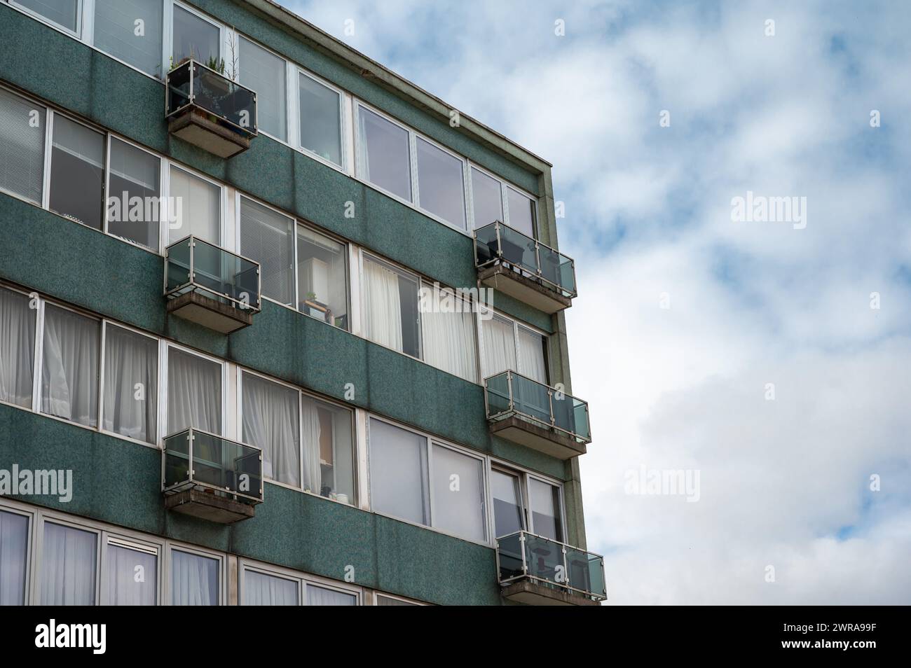 Evere, Brussels Capital Region, Belgium, March 2, 2024 - Facade with ...