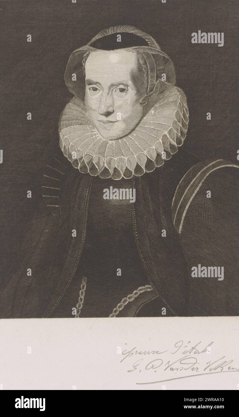 Portrait of an unknown woman, print maker: Willem Philip van der Veken ...