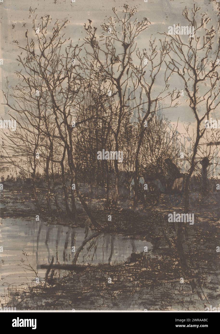 Landscape at Night, print maker: Theodoor Verstraete, c. 1880 - 1907 ...