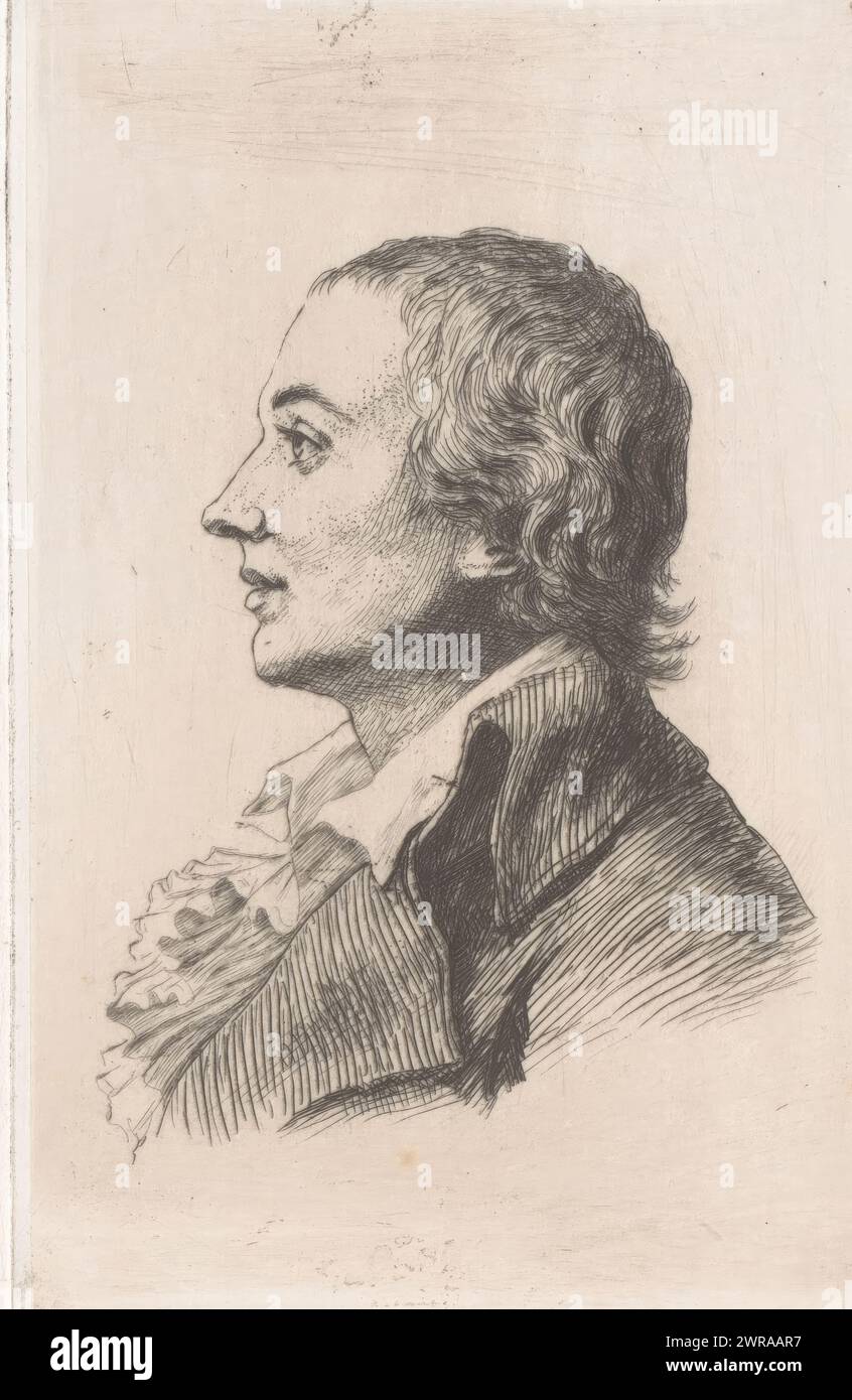 Portrait of an unknown young man with jabot, print maker: Adrien De ...