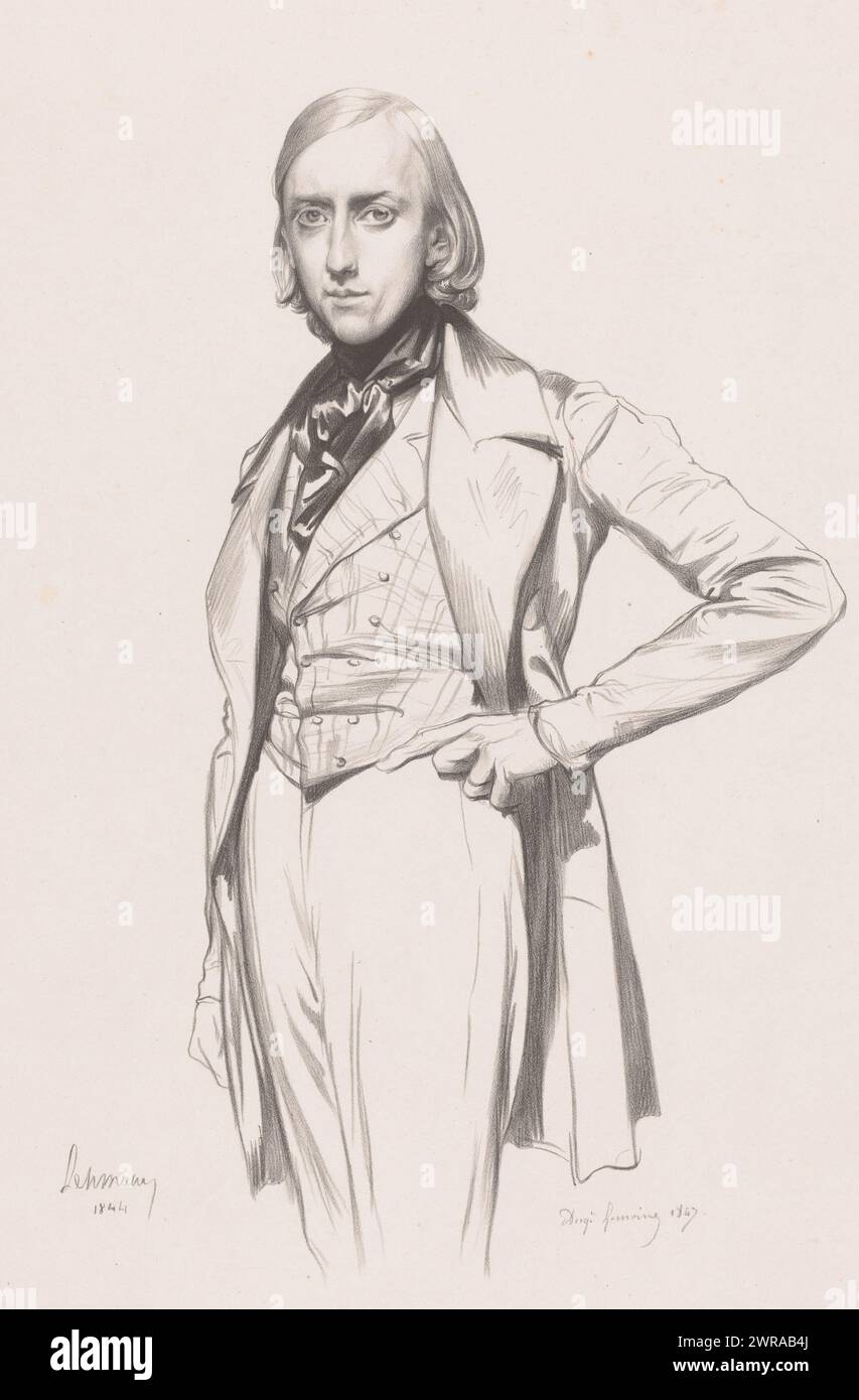 Portrait of the painter Henri Lehmann, Lehmann (title on object), print ...