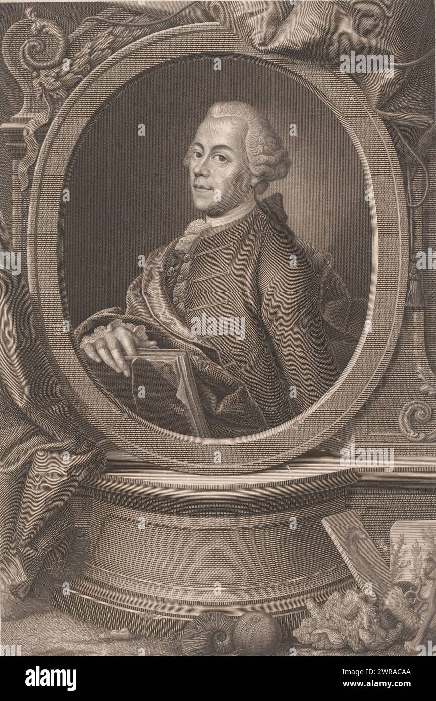 Portrait of Georg Wolfgang Knorr, print maker: Johann Adam Schweickart ...