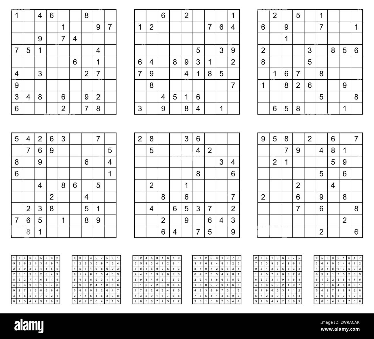 Sudoku game set with answers Stock Vector Image & Art - Alamy