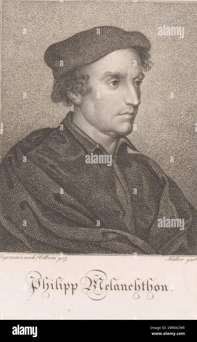 Portrait of Philipp Melanchthon, print maker: Johann Christian Ernst ...