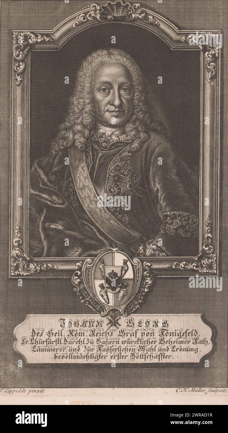 Portrait of Johann Georg, Graf von Königsfeld, print maker: C.H. Müller ...