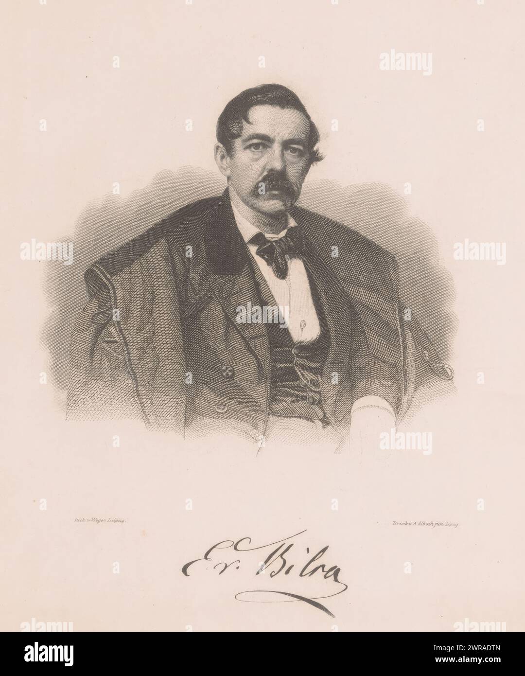 Portrait of Ernst, Freiherr von Bibra, print maker: August Weger ...